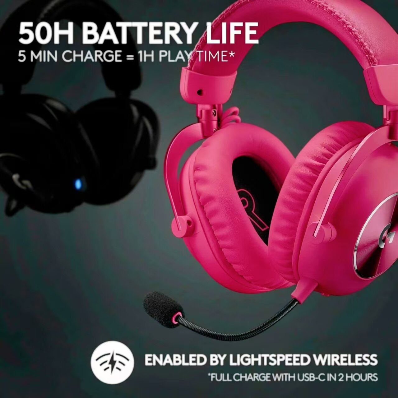 Беспроводной наушник Logitech G PRO X 2 Lightspeed Wireless Gaming Headset - розовый(Pink)
