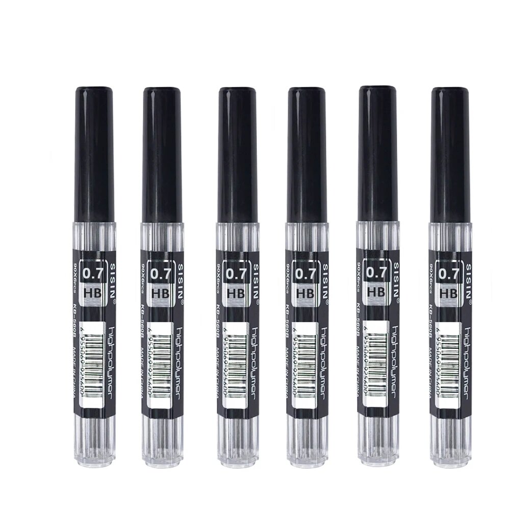 Механические карандаши MROOFUL HB 0.3-2.0мм Черный, 0.7mm 6box