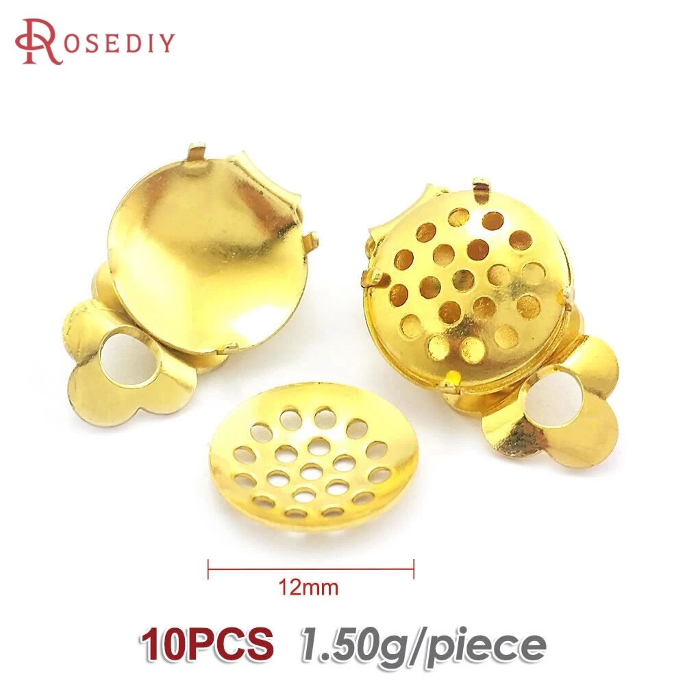 Круглые зажимы для сережек Rosediy, латунь, 18-каратный золотой цвет 31665-Gold Color