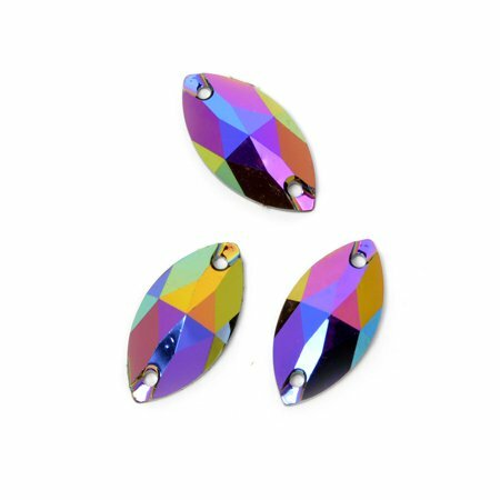 Стразы TESORO пришивные, акриловые, Resin Crystal, цвет 2, 9х18 мм, 10 шт (TS. ED7.2.02)