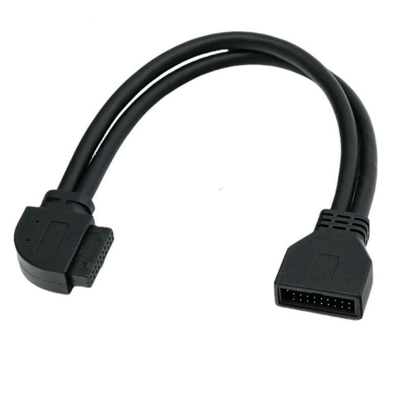 Кабель-удлинитель USB 3.0 для передней панели, 25 см, 90°, 19-20 pin, Левый изгиб