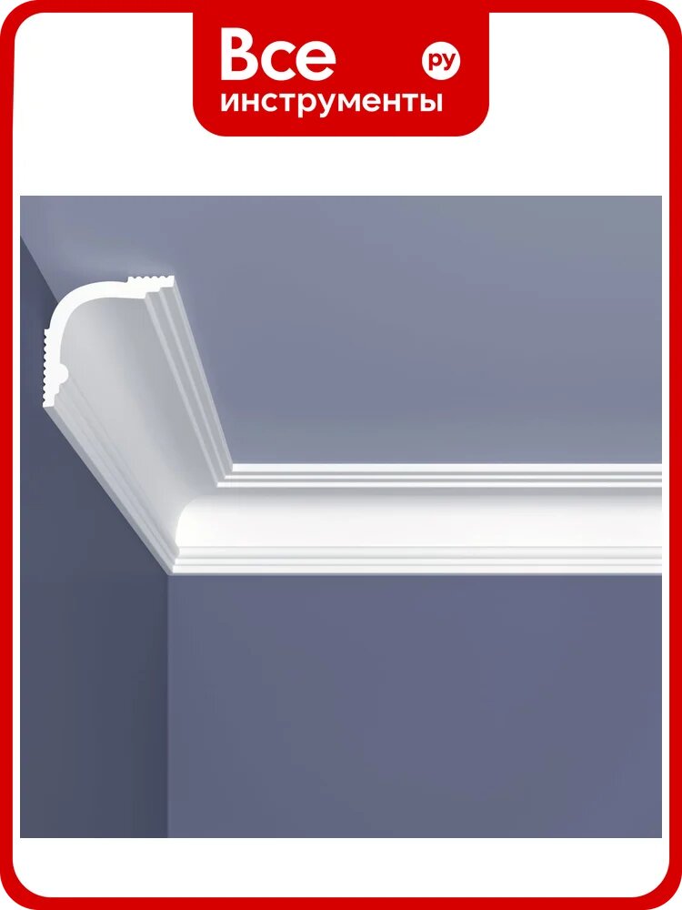 Потолочный плинтус Bello Deco С 11/50, белый, влагостойкий, 200 см