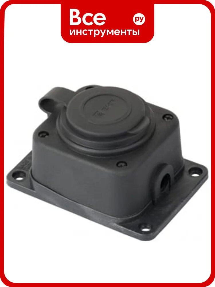 Одноместная каучуковая розетка с защитной крышкой EKF, 230В 2P+PE 16A IP44 PRO RPS-014-16-230-44-r, для создания точки
