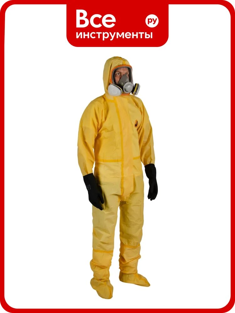 Комбинезон химической защиты Jeta Safety, плотность 82 г/м2, с носками, 3, 4 тип, р. M/48-50 JPC-80-M