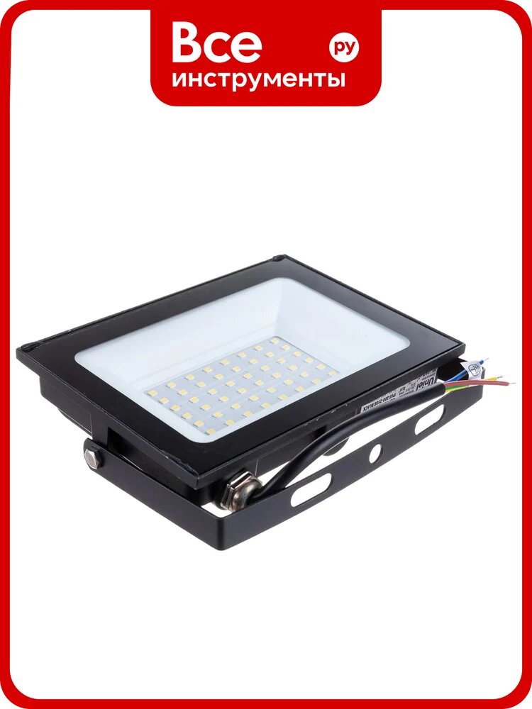 Светодиодный прожектор Uniel 50W 6500K IP65 200-250В BLACK ULF-F21 UL-00007365 алюминиевый корпус прямоугольный