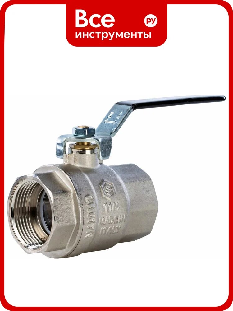 Шаровой полнопроходной кран STOUT ВВ 1 1/4 SVB-0001-000032 RG008Q0H0FPTPD из никелированной латуни, с рычажной ручкой