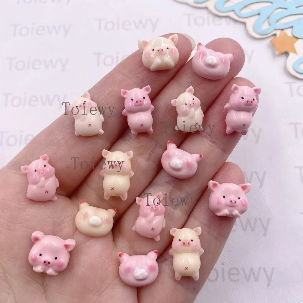 Миниатюрные фигурки поросят из смолы Toiewy, 50 шт. Розовый, Random mixed