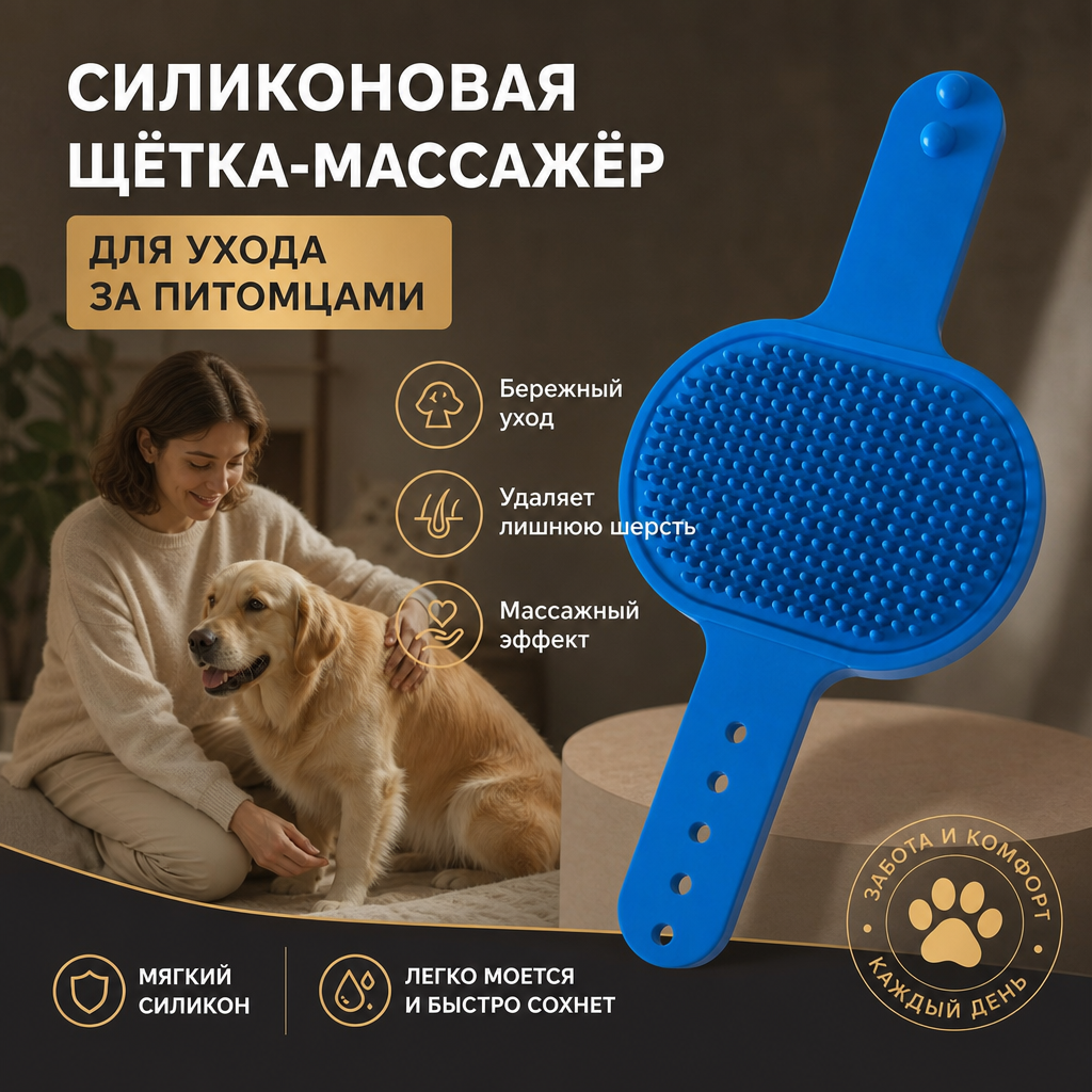 Профессиональная щетка для груминга питомцев, легко чистить, самоочищающаяся, снижает линьку