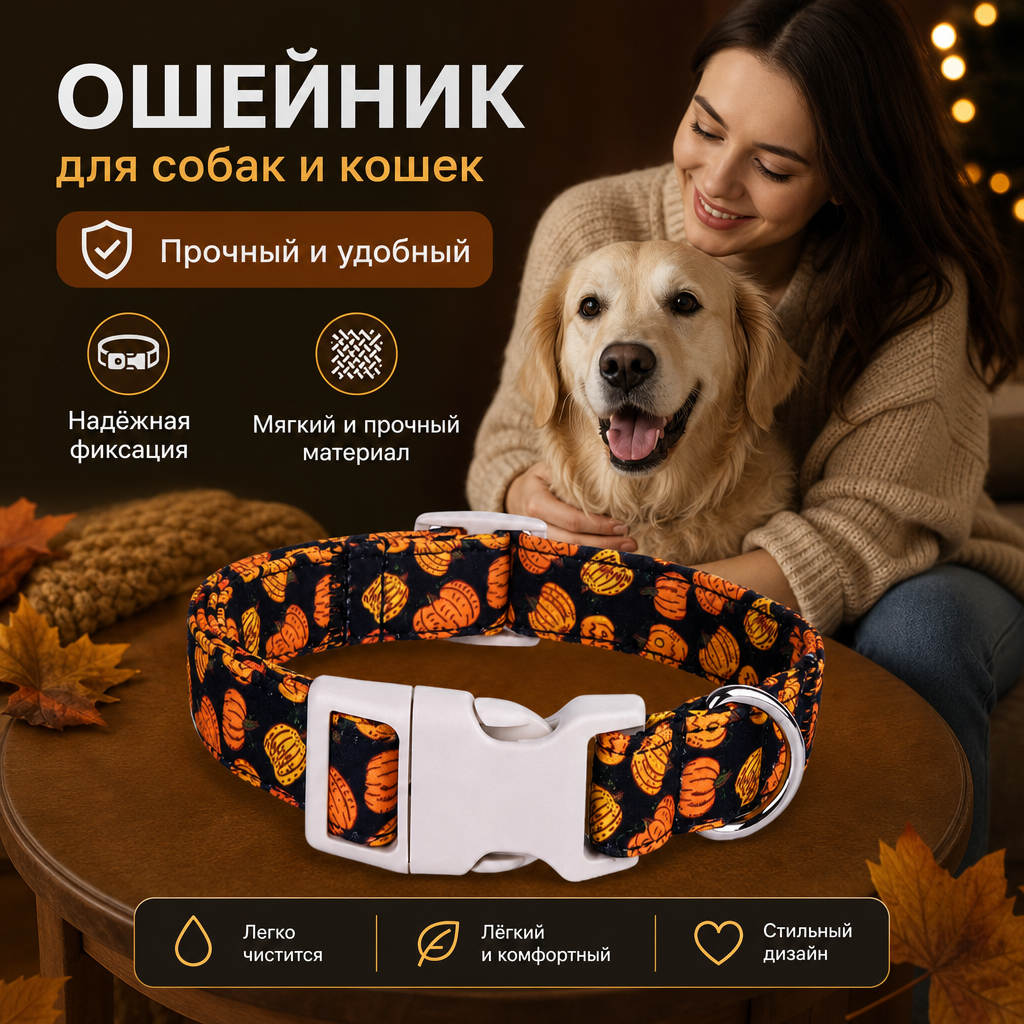 Регулируемый ошейник для собак, регулируемый, прочный, комфортный, безопасный, нескользящий
