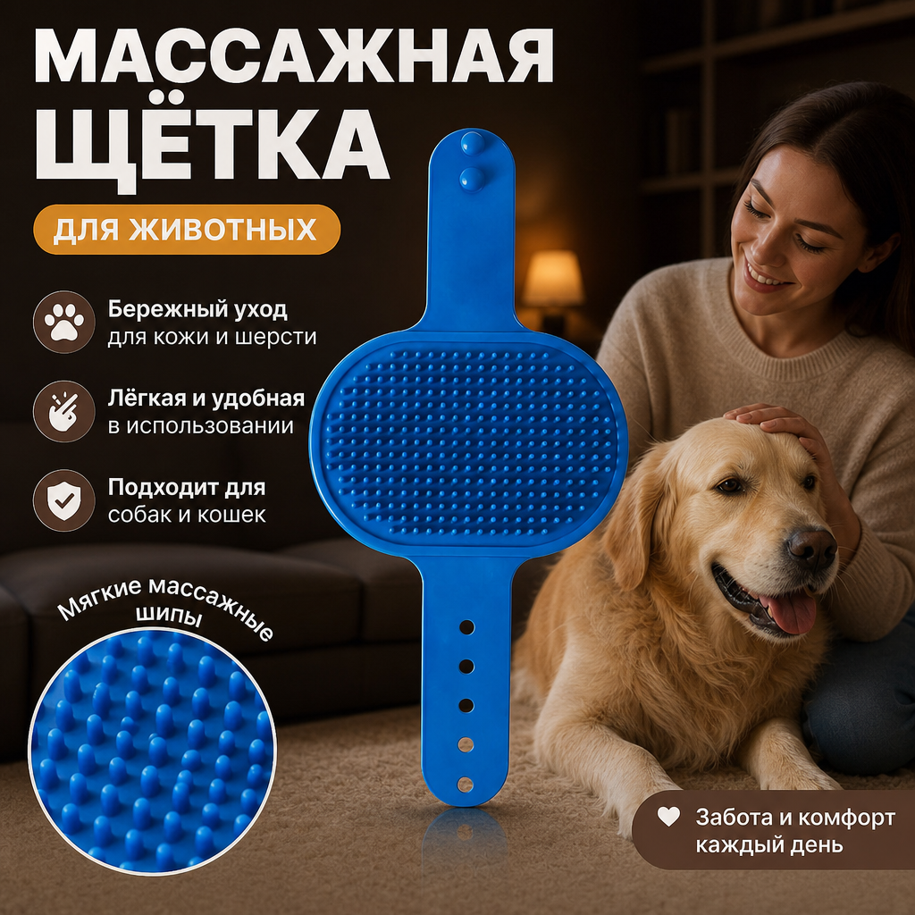Профессиональная щетка для груминга кошек и собак, комфортный, профессиональный уход