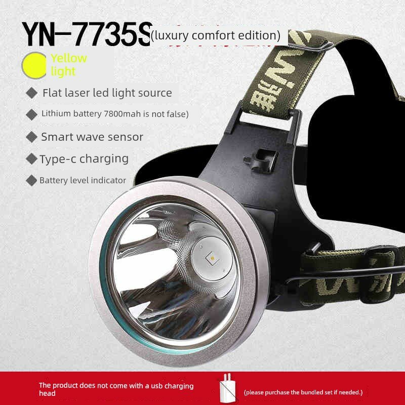 Налобный фонарь Yani 7735R 7735S: мощный, перезаряжаемый, ультраяркий, для активного отдыха, рыбалки, LED-лампа для