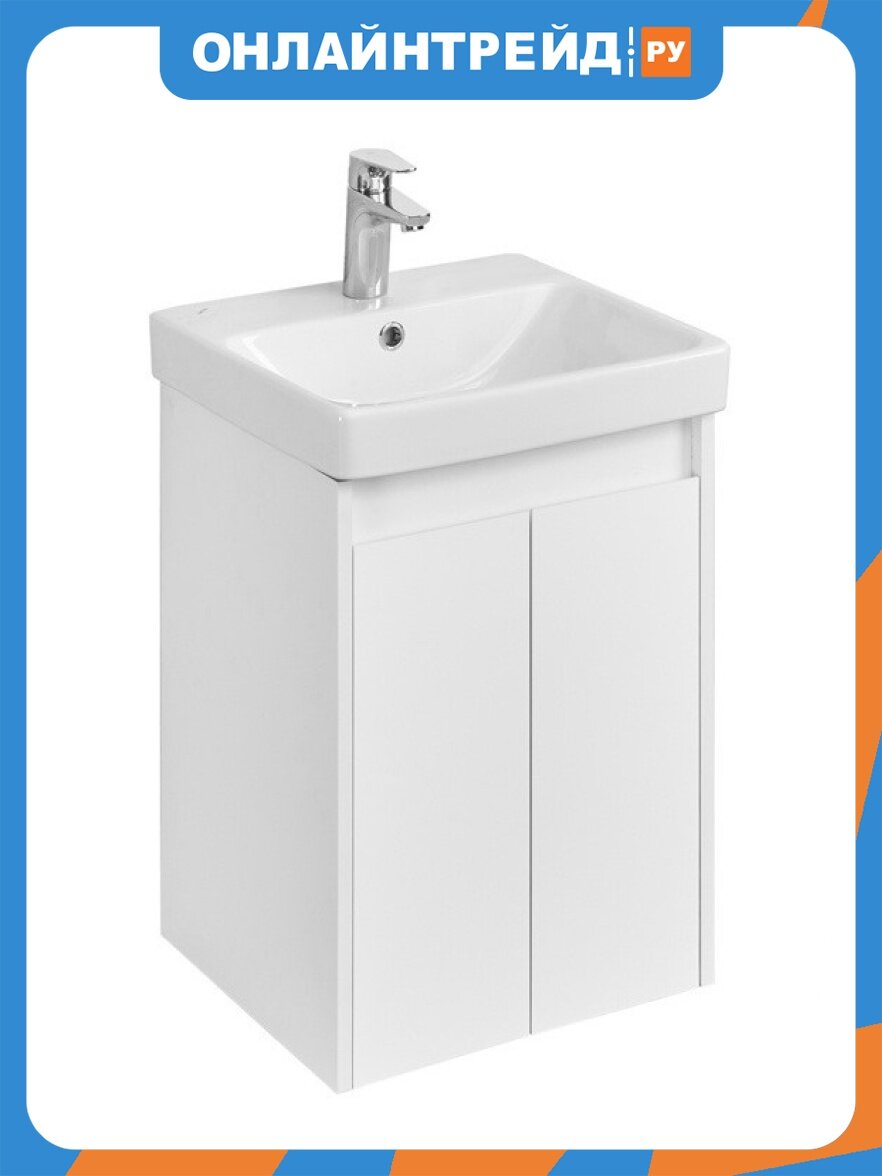 Тумба-умывальник Aquaton 1A2787K0SD010 Набор:1A278701SD010 Тумба Сканди Doors 45 Белый/1WH501630 Раковина Адриана 45