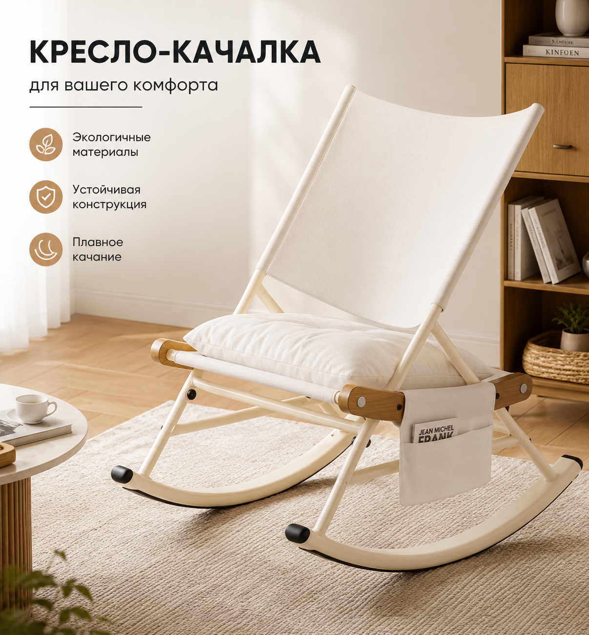 Кресло-качалка #Всписках, без подлокотников, мягкое сиденье, ikea