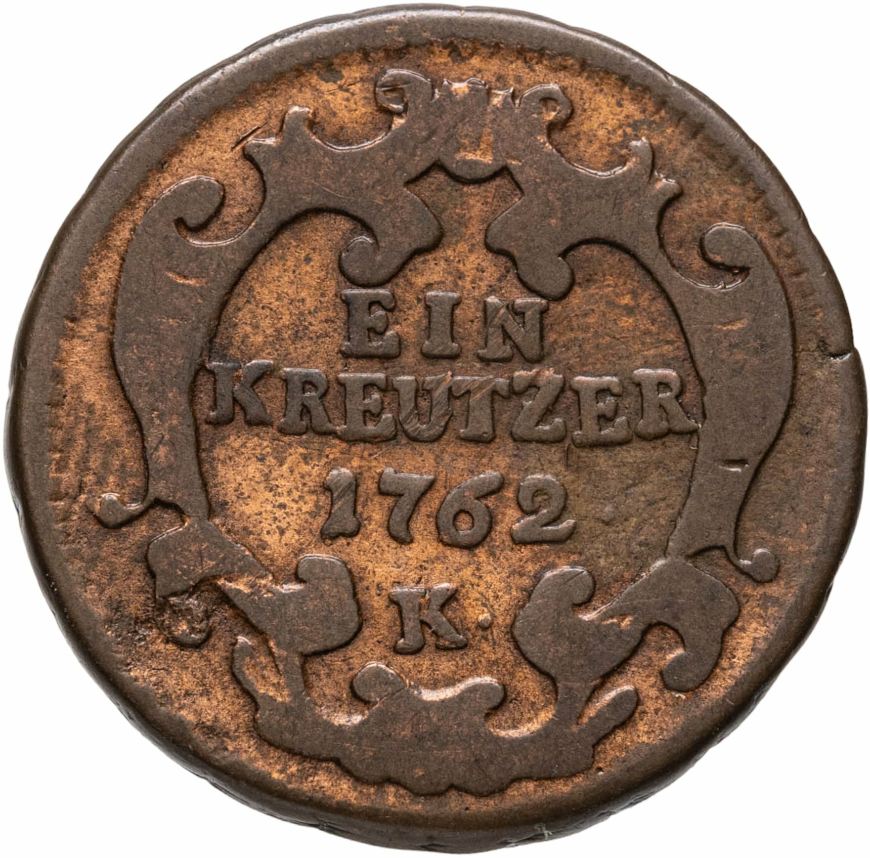 Австрия 1 крейцер kreuizer 1762 Мария Терезия, Медь, в сохранности F