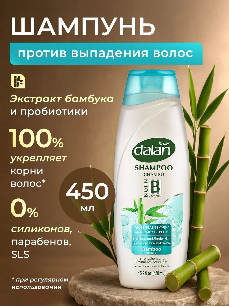 Dalan 450 мл Турецкий шампунь от Выпадения Волос с Биотином,