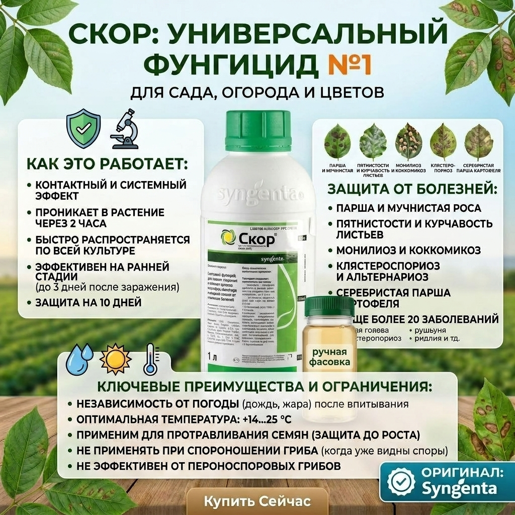 Скор фунгицид 10 мл (ручная фасовка)