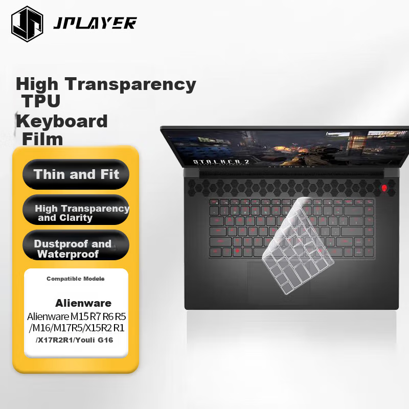 JPLAYER TPU защита клавиатуры для ноутбуков Alienware M15 R7 R6 R5 M16 M17R5 X15R2 X17R2 You Xia G16 Размер：TPU защита
