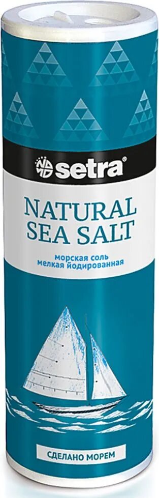 Соль Setra морская, мелкая, йодированная, пищевая, 250 г