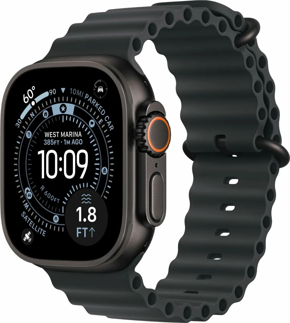 Часы Apple Watch Ultra 3, 49 мм, Black Titanium, ремешок Black Ocean Band