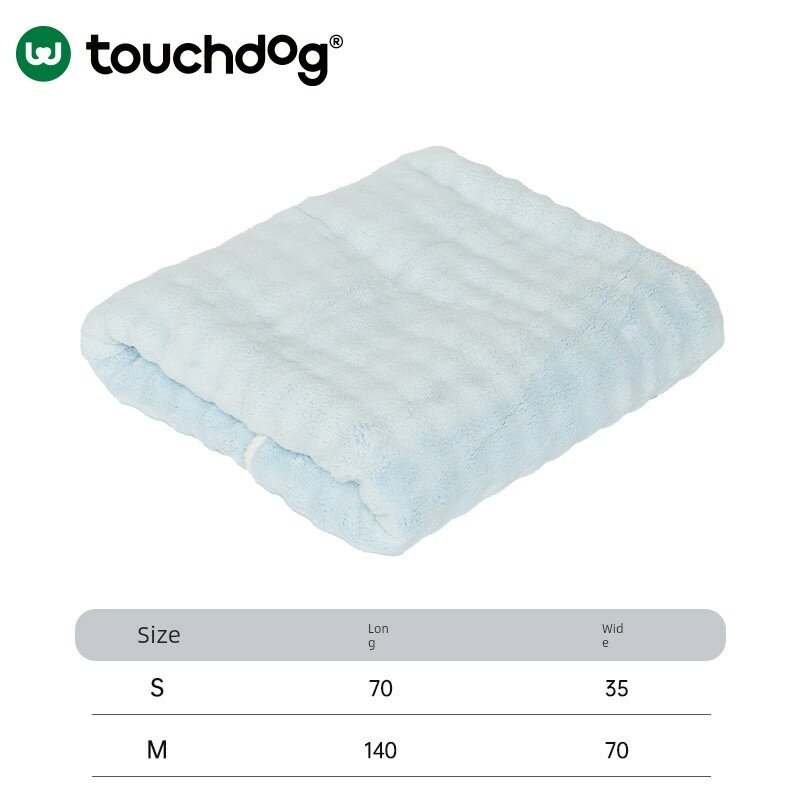 Touchdog Синий L Быстросохнущее полотенце для собак и кошек - Абсорбирующее полотенце для маленьких собак и кошек
