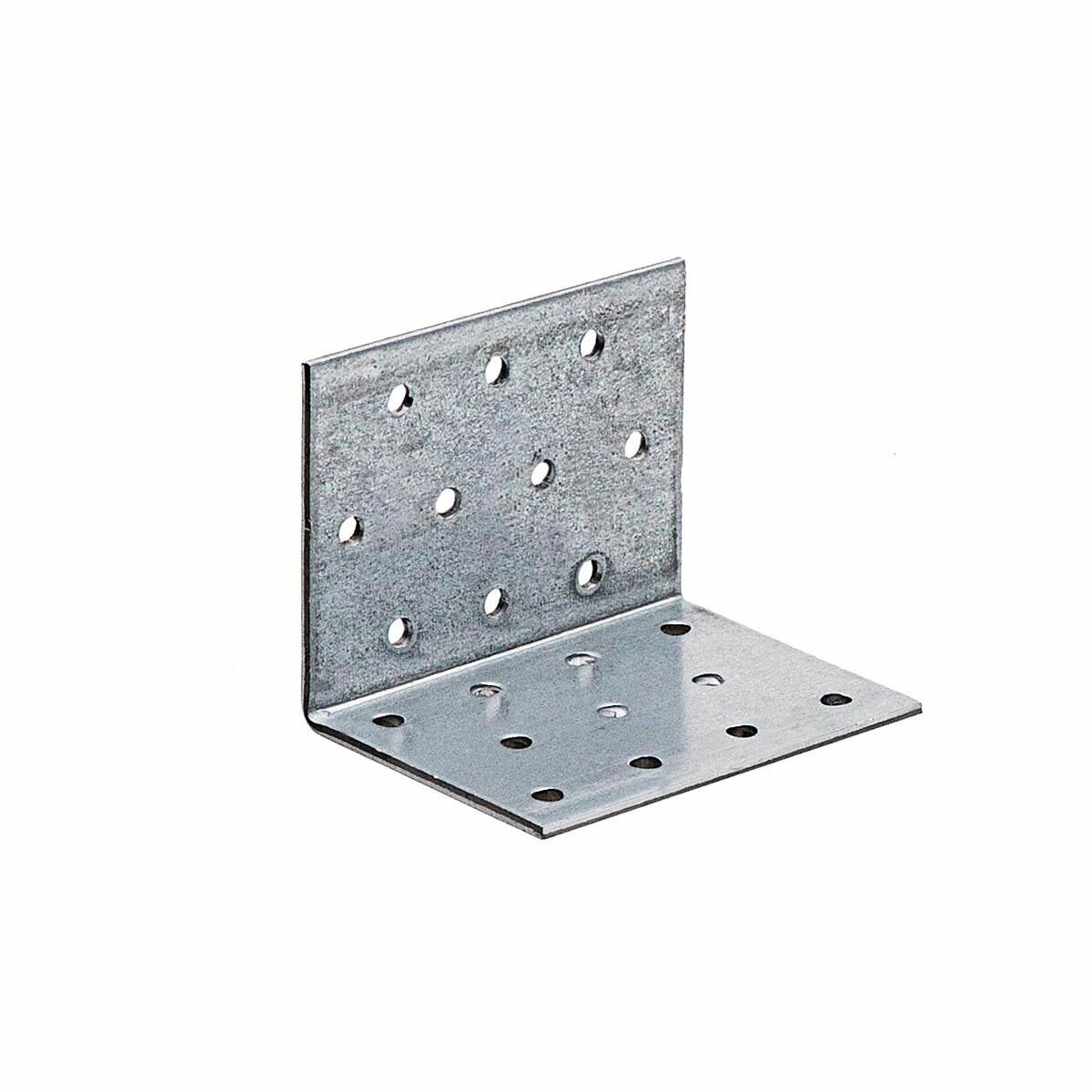 Пластина перфорированная угловая 60x60x80x2,5мм (белый цинк 1 шт)