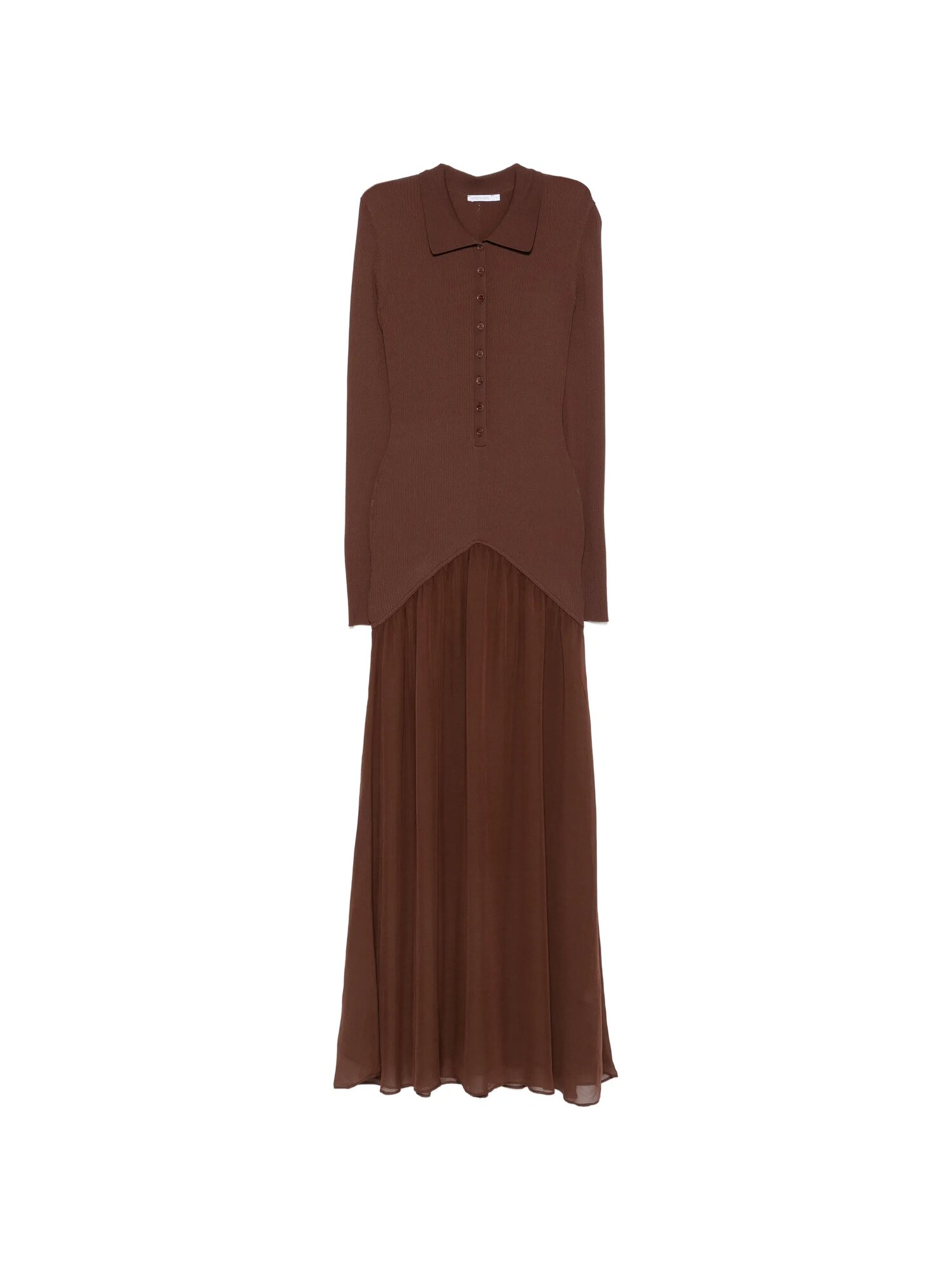 Платье Ribbed-knit fluid-skirt dress