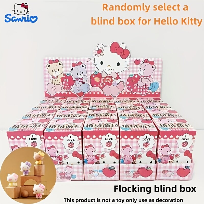 Сюрприз-бокс Sanrio: коллекционная фигурка Hello Kitty с флокированным покрытием для декора стола, случайный п