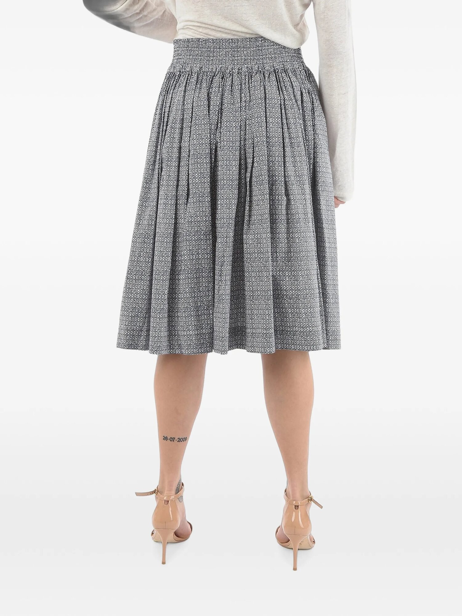 Юбка Woolrich Midi diamond-pattern pleated skirt, размер 40, синий — фото 1