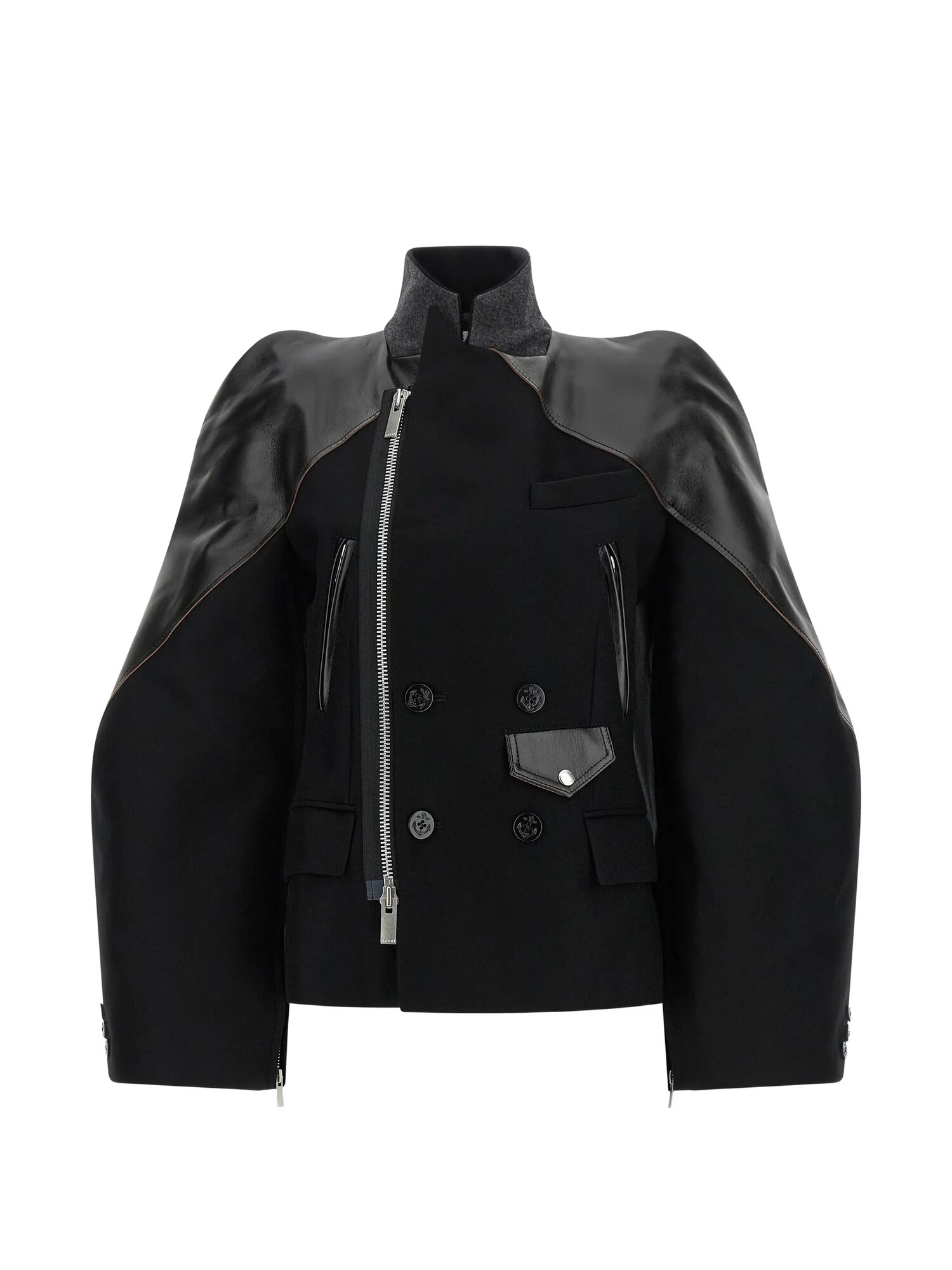 Куртка Sculptural-shoulder melton-wool jacket