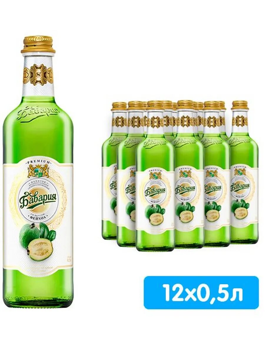 Бавария Напиток газированный Premium фейхоа, 12 шт по 500 мл