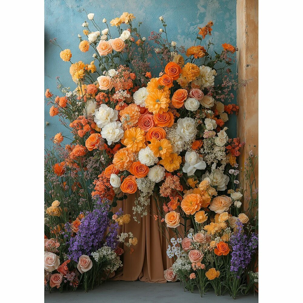 Фон для фотосессии цветочный, 150x100см, цвет 9. C4393