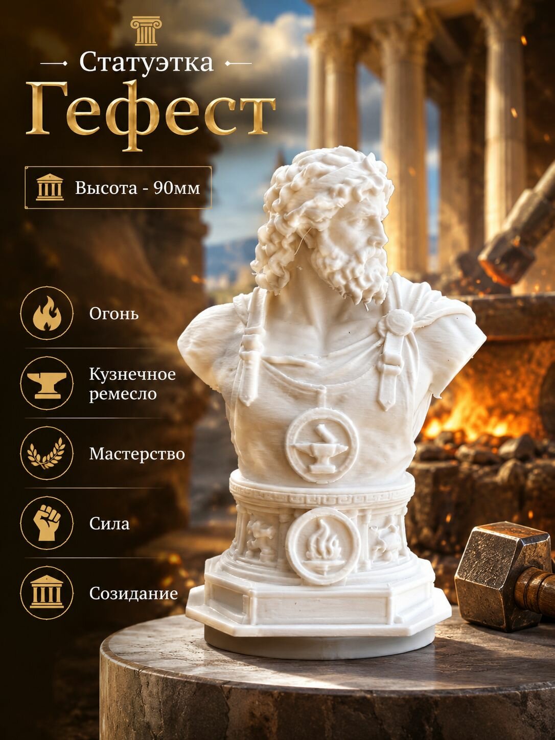 3D Статуэтка Гефест настольная малая декоративная