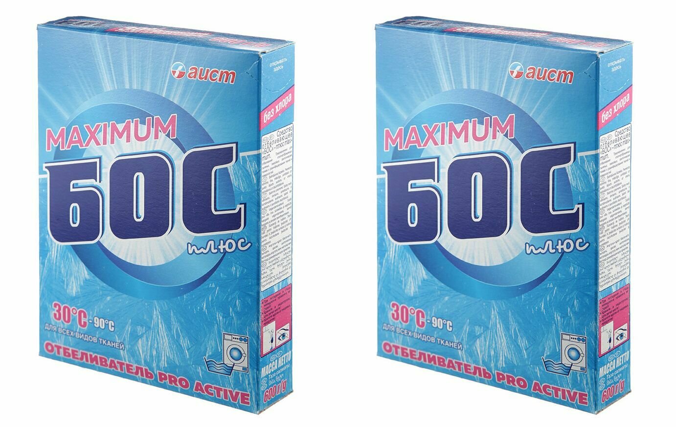 Бос Кислородный отбеливатель, Максимум, 3 в 1, 600 гр, 2 шт.