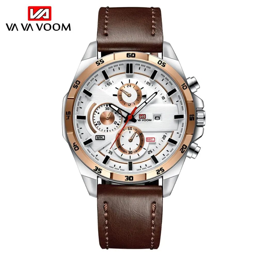 Часы VAVA VOOM WATCH. Мужские наручные часы высшего качества в классическом деловом стиле. Кварцевый механизм. Корпус из сплава.