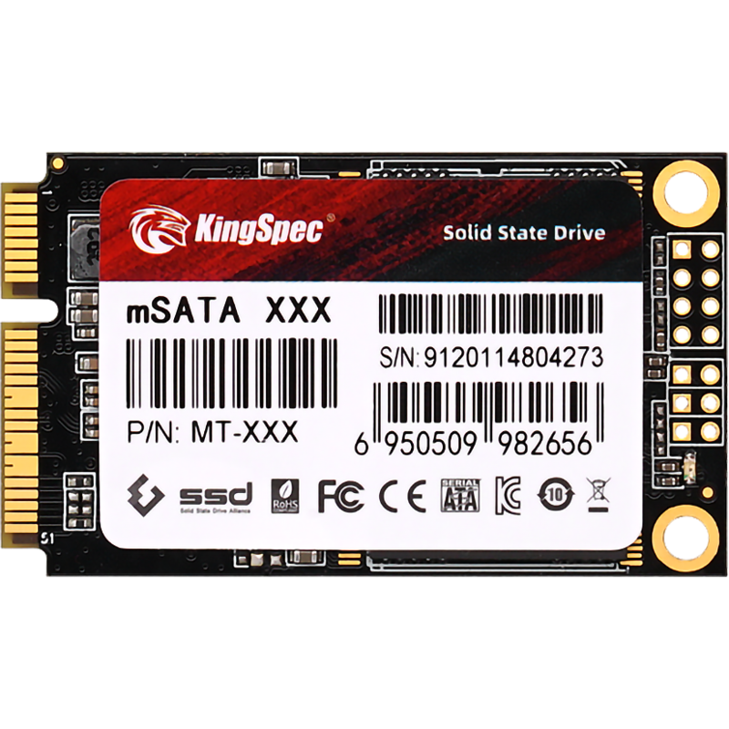 Твердотельный накопитель Kingspec SSD MT-512, 512GB, mSATA, SATA3, R/W 560/540MB/s, IOPs н. д./н. д, TBW 240, DWPD 0.4 (3 года) (MT-512) MT-512