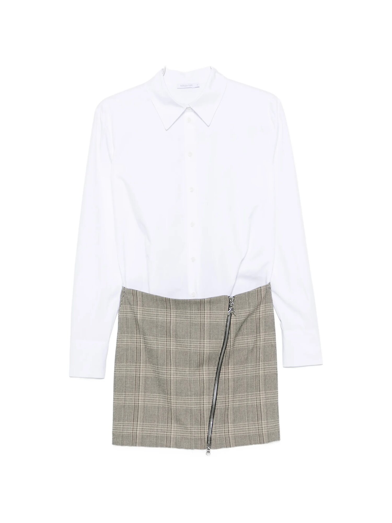 Платье Check-pattern zip-detail dress