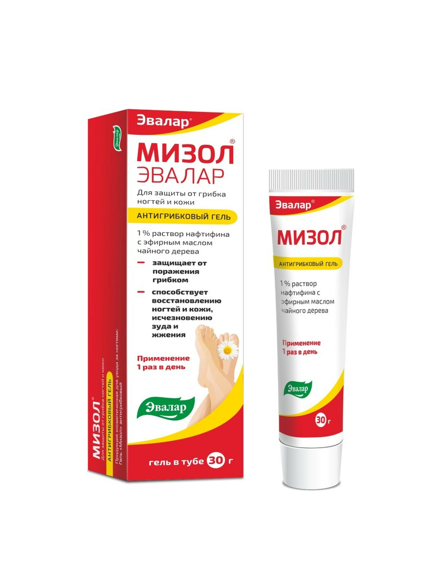 Мизол гель антигрибковый 30,0 — Гель антигрибковый - 30 г, туба в уп.