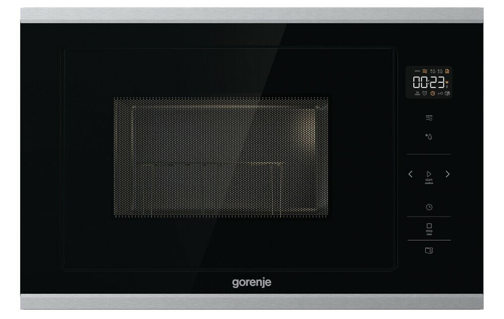 Встраиваемая микроволновая печь Gorenje BMX251SG2BG, 20 л, высота 38 см, черный, Китай