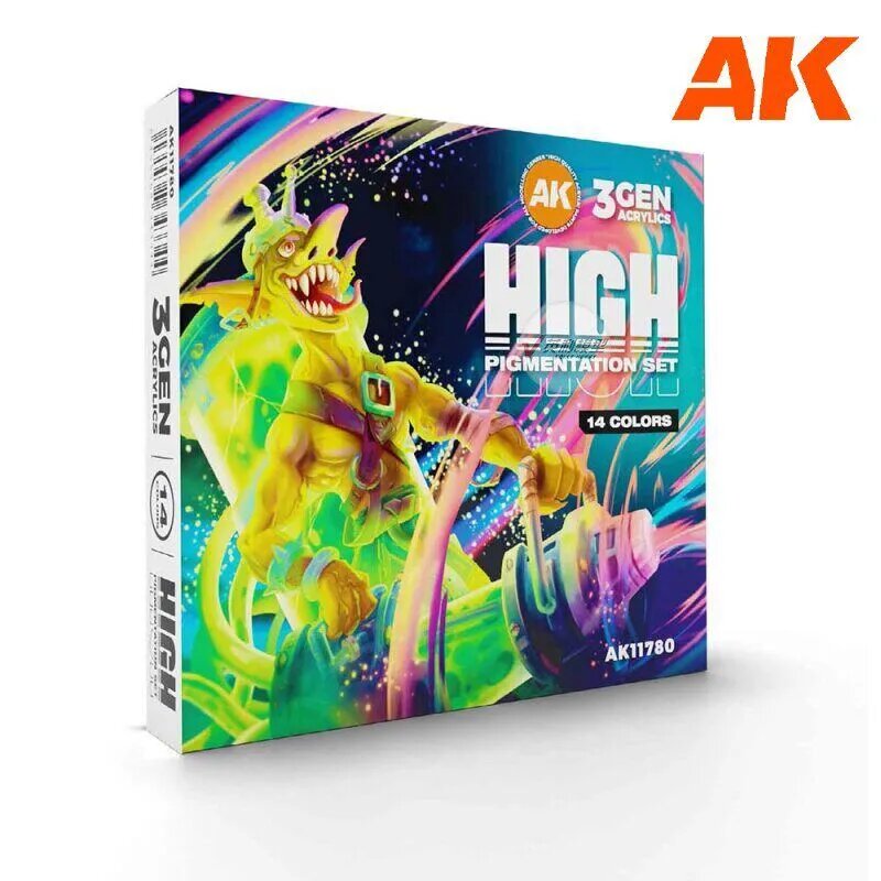 AK Interactive AK11780 Краска водная 3-го поколения Набор: Серия Punch (высокопигментированная) 14 цветов