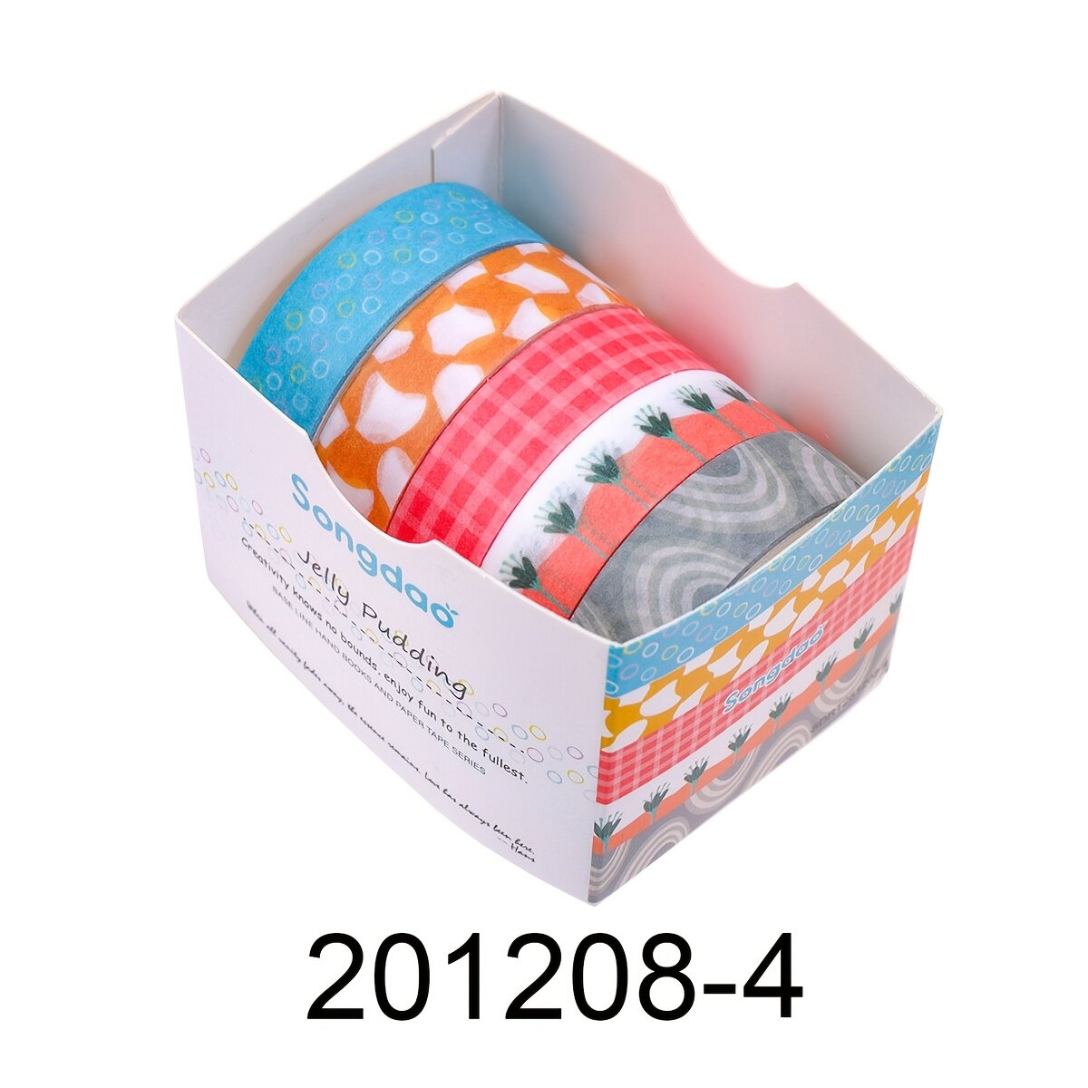 5 рулонов декоративной бумажной ленты (Washi tape) с геометрическим узором, для скрапбукинга, дневников и рукоделия, стиль 251208-4