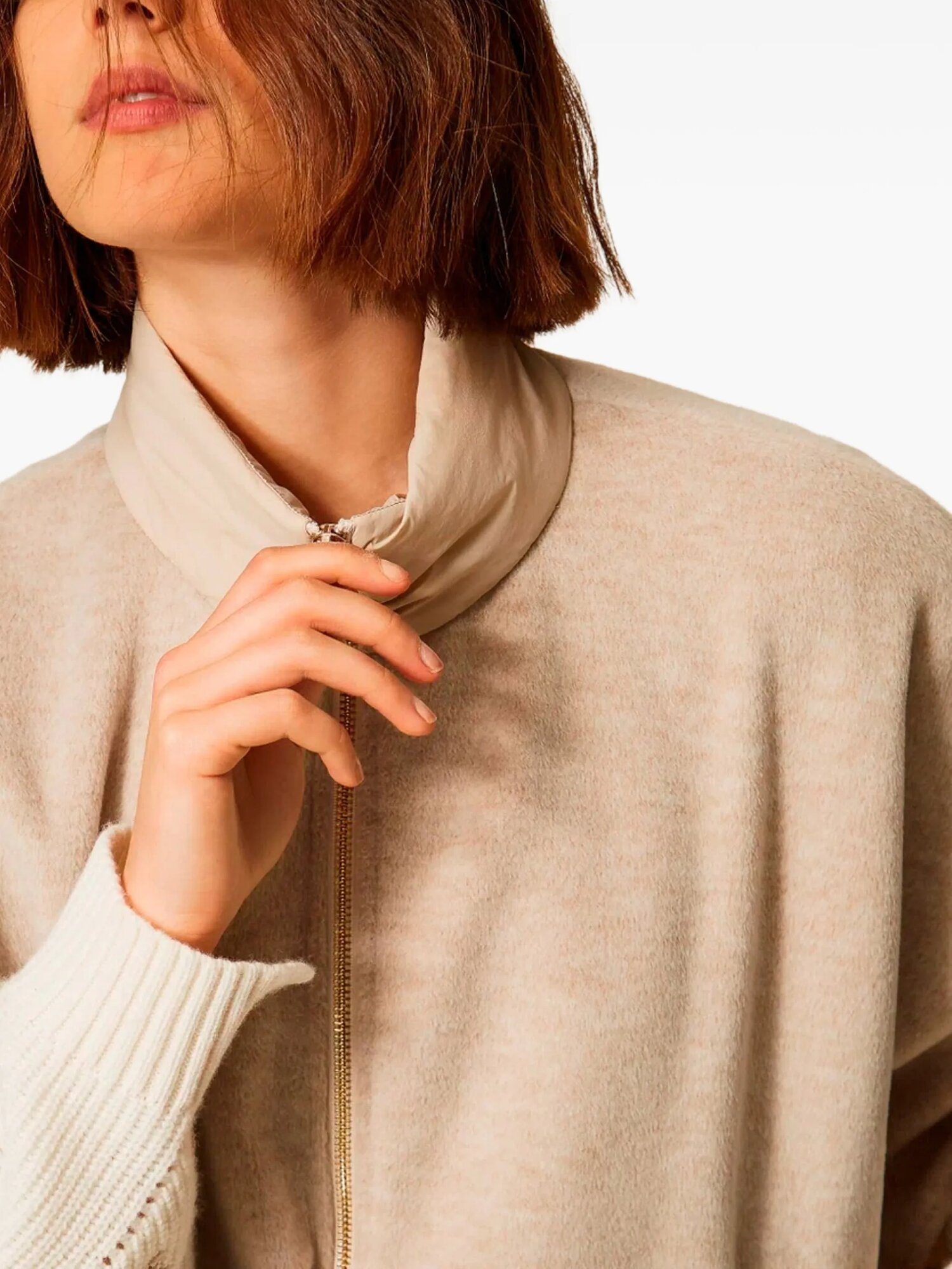 Накидка Twinset Milano Zip-up mock-neck poncho, размер OneSize — фото 1