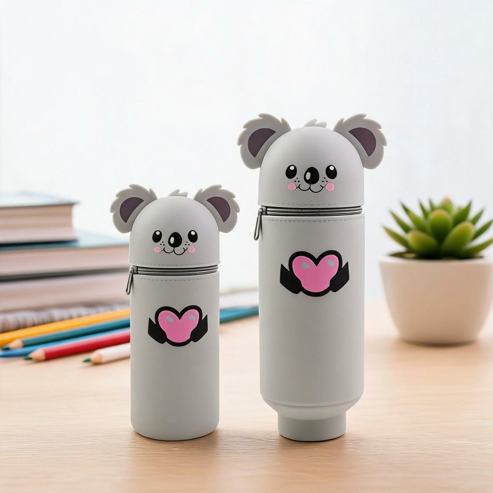 Мультяшный Силиконовый Складной Держатель Для Ручек-Koala Love