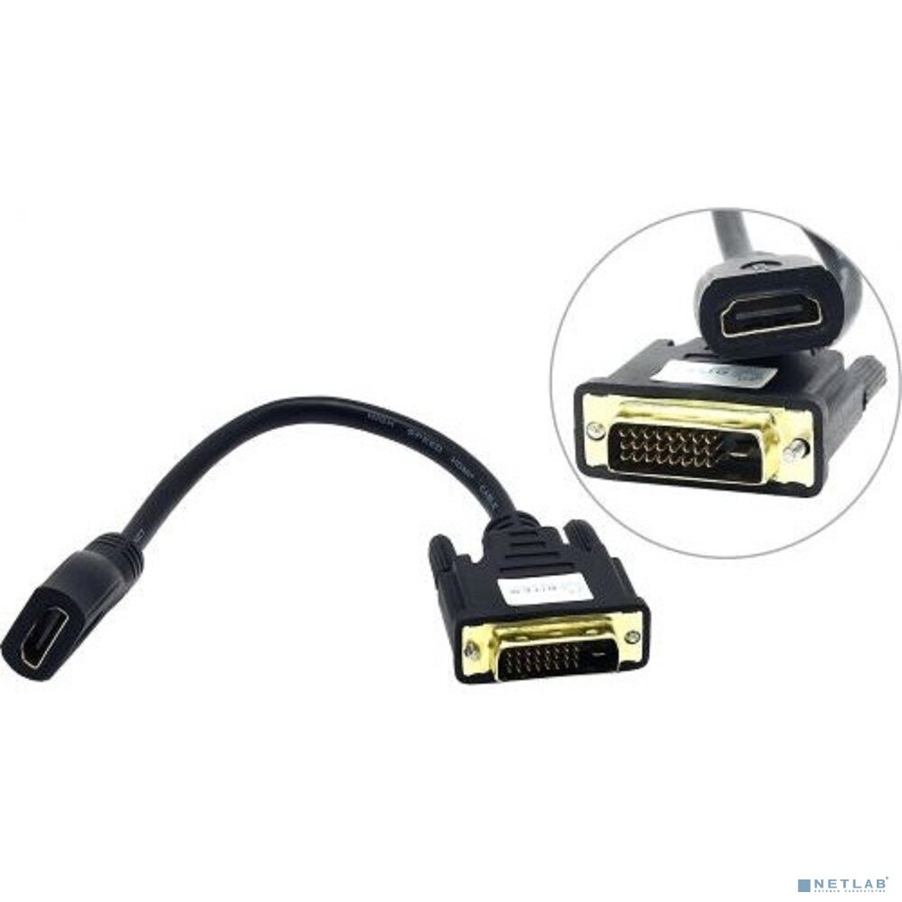 5bites BC-HDF2DVI Кабель-5bites Адаптер DVI (24+1) M / HDMI F, зол. разъемы