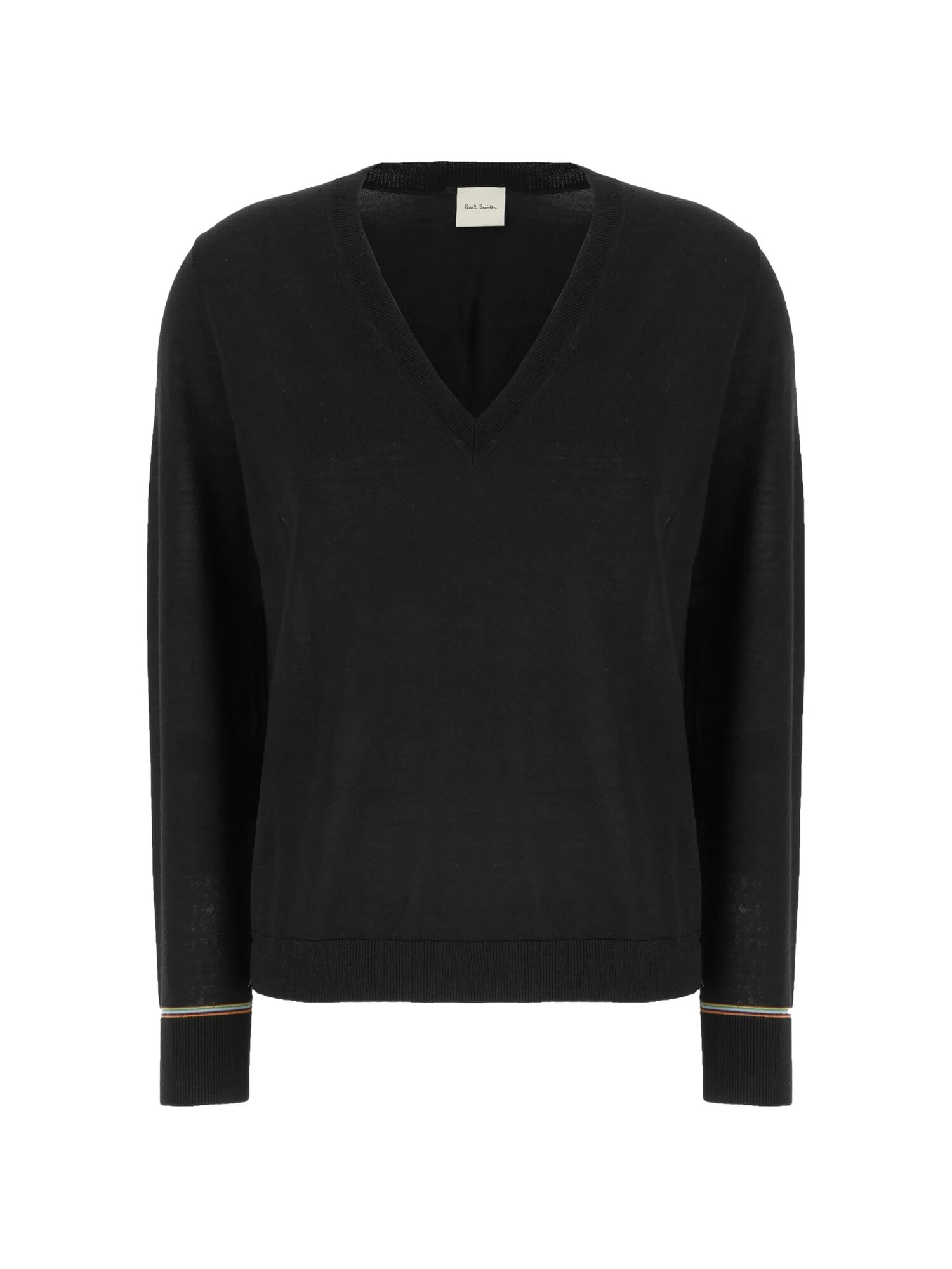 Свитер V-neck striped-trim sweater