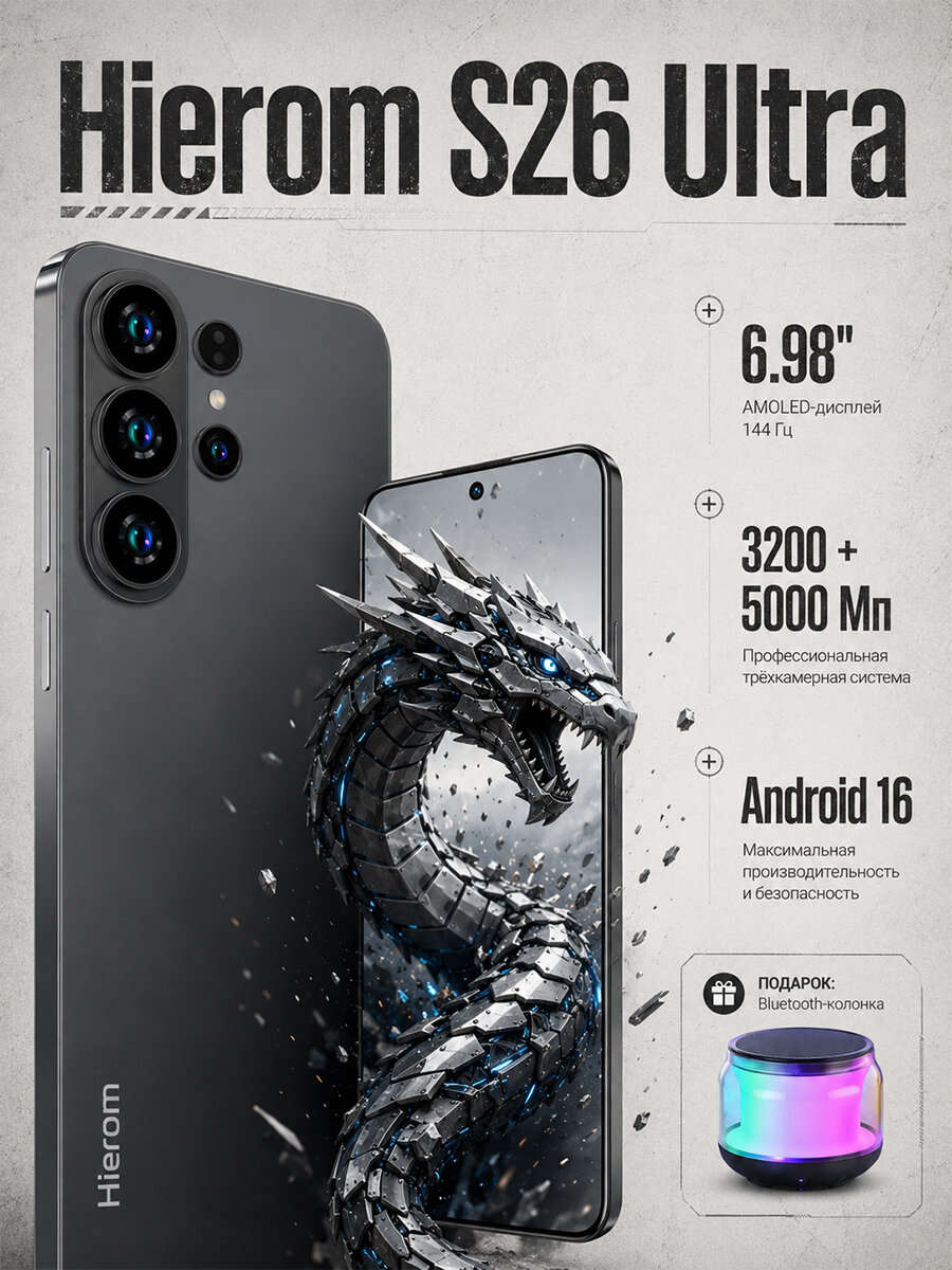Смартфон Hancdon S26 1024 ГБ 5G с HD-экраном и разблокировкой по отпечатку пальца. зеленый 5G черный
