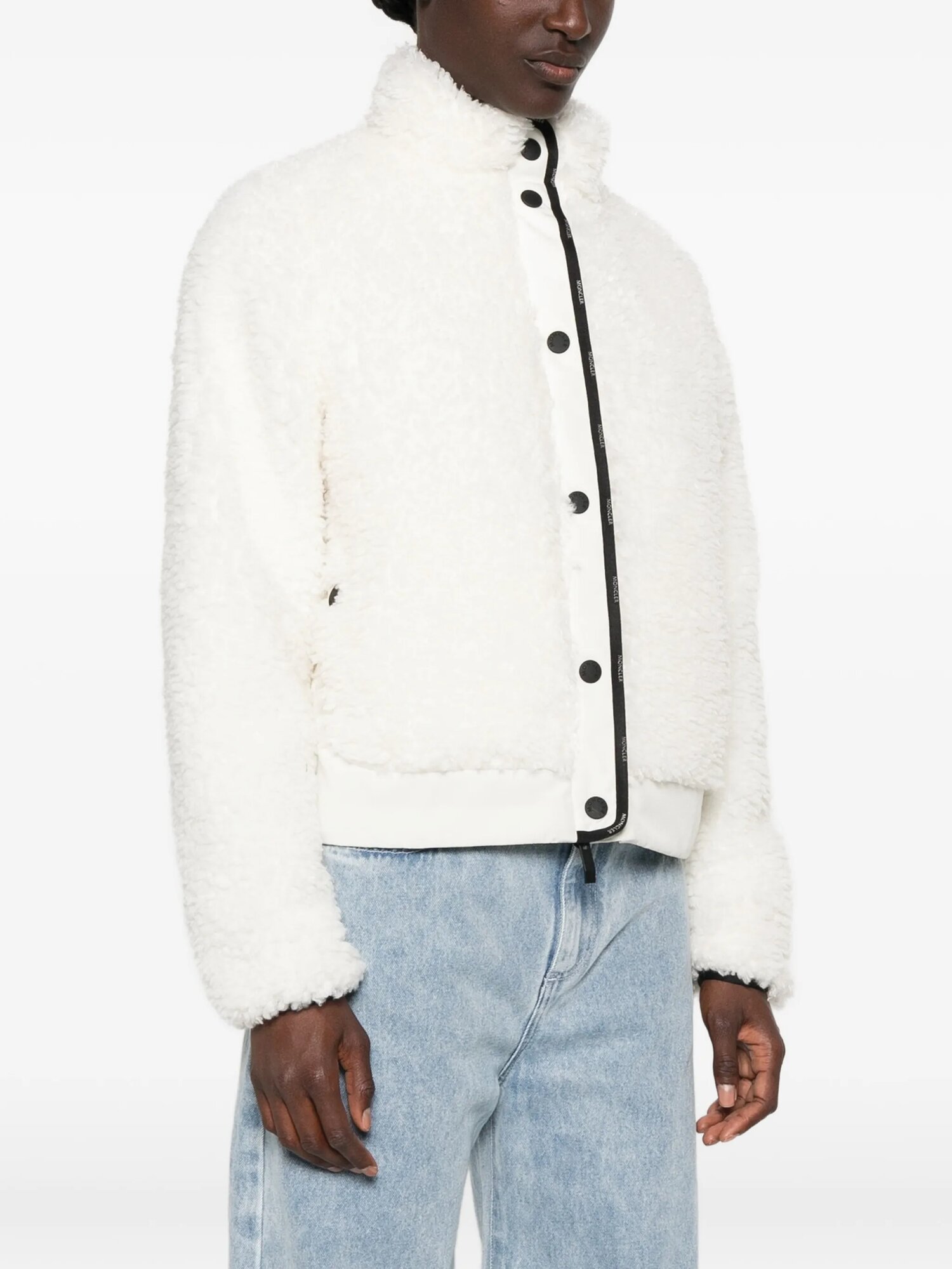 Куртка Moncler Long-sleeves jacket, размер 42, бежевый/белый — фото 1