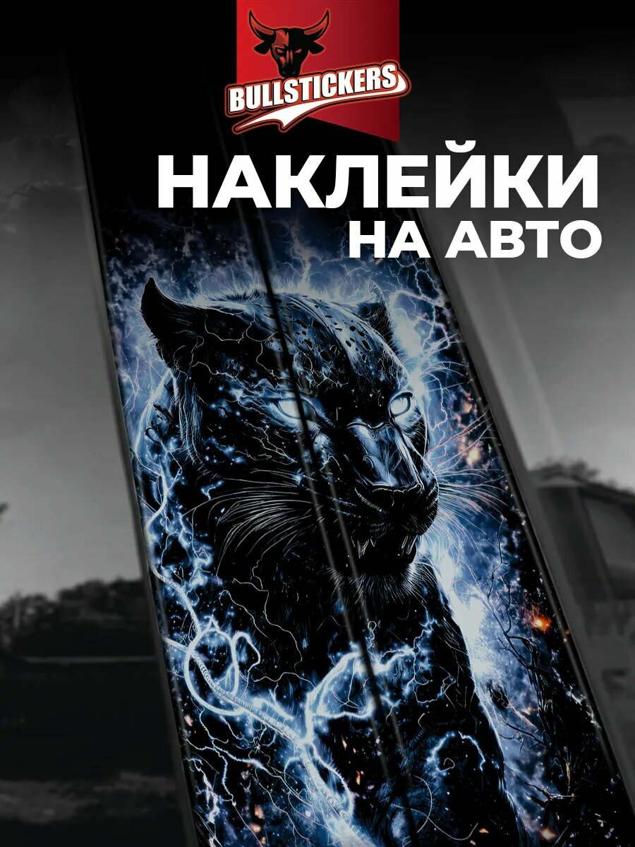 Авто наклейки на стойки дверей Пантера