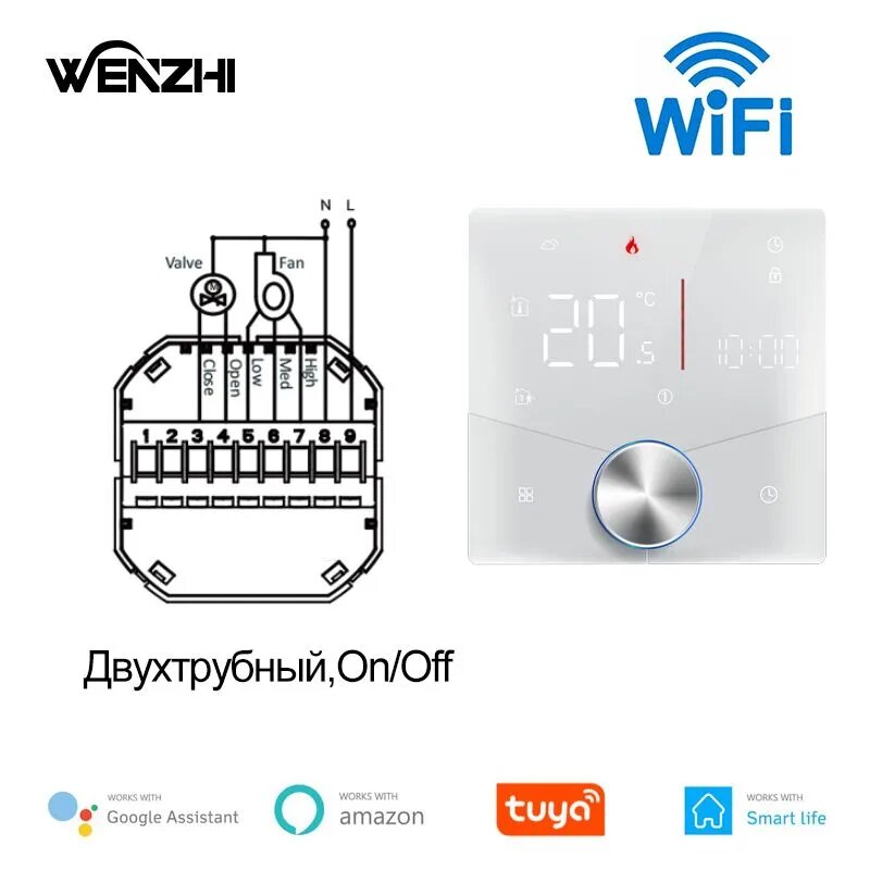 WENZHI Терморегулятор, термостат Для кондиционеров, Для водопровода, слоновая кость