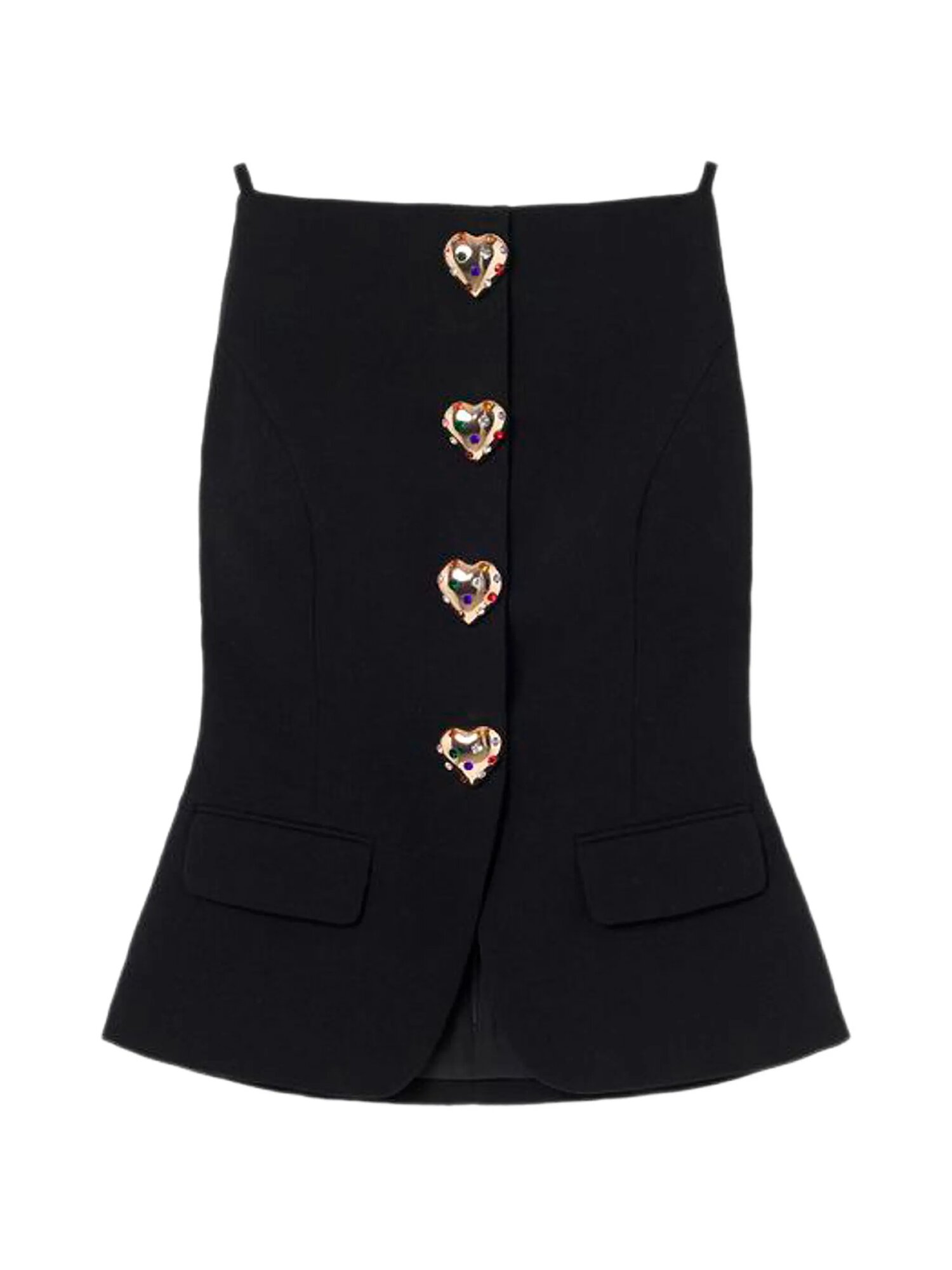 Топ Black wool crepe top