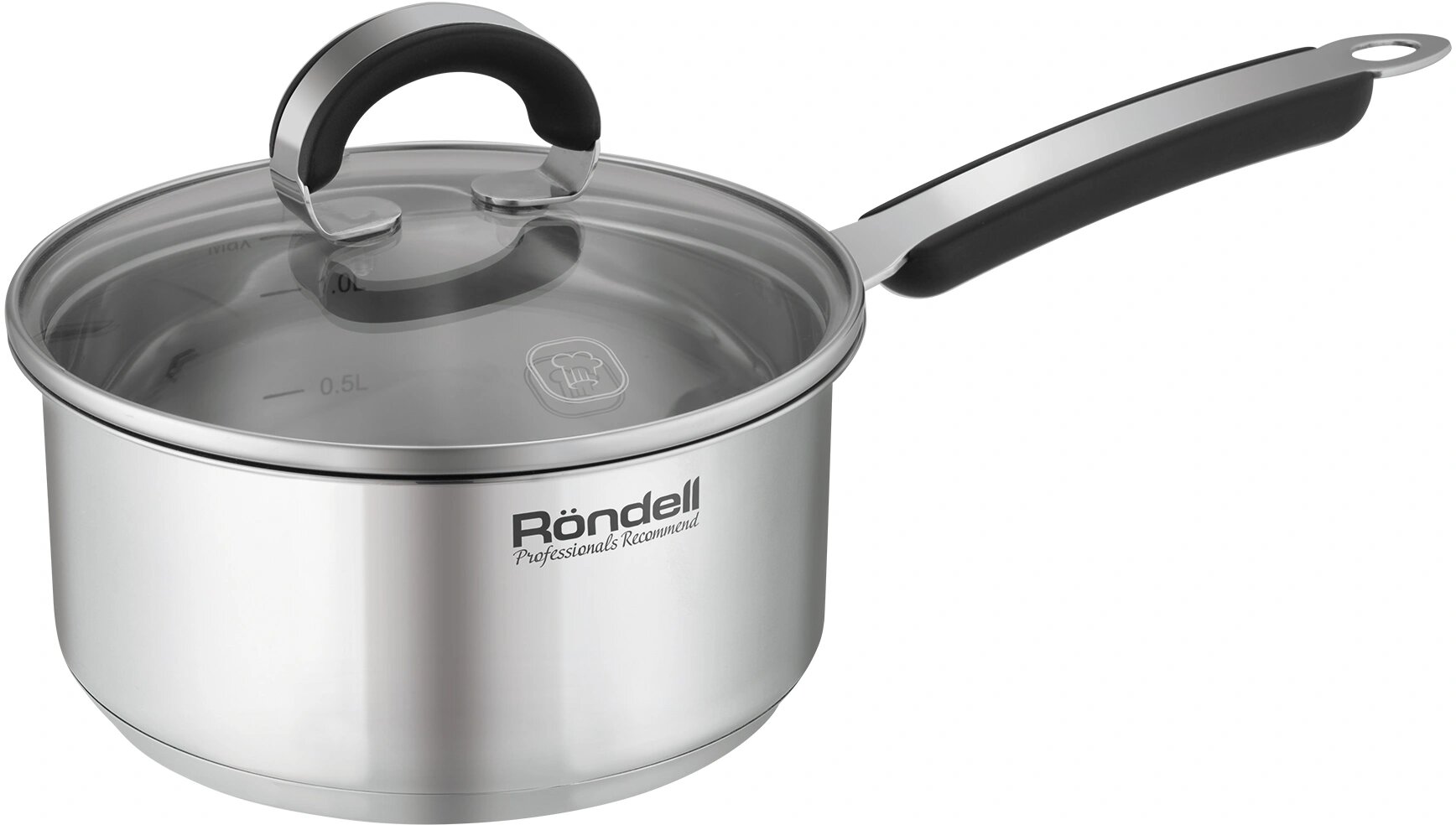 Ковш Rondell Brando RDS-1803 1.3л. d=16см (с крышкой) стальной